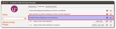 unity how can i remove show desktop from the alt tab application