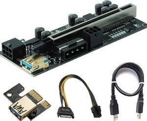 Verilux VER009C Plus PCIE Riser PCIE Cable 6 Pin 1X To 16X Powered Pcie Riser Electronic