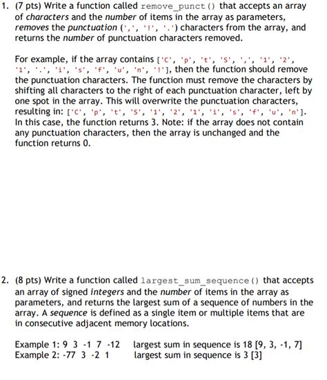 Solved Pts Write A Function Called Remove Punct Chegg