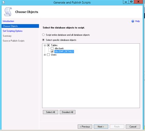 dba centrals how to take backup of table in sql server using generate scripts