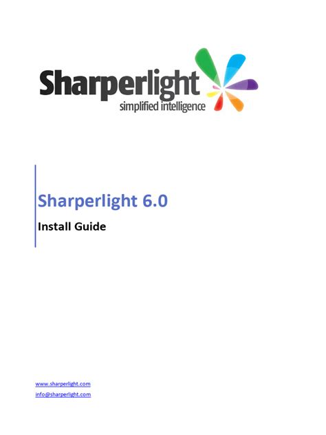 Sharperlight 60 Install Guide V2 8 Pdf Microsoft Sql Server