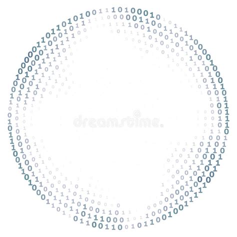 Digital Binary Round Frame Of Zeros And Ones Stock Vector