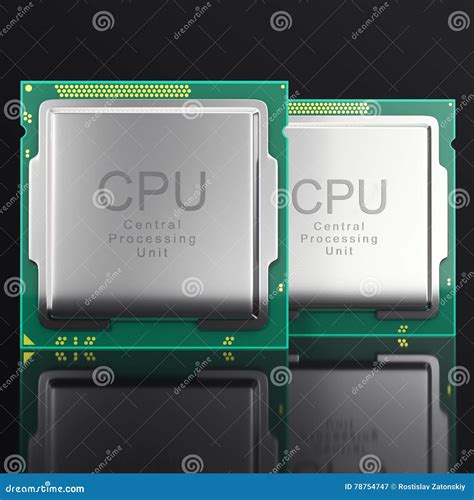 3d Illustration Modern Multicore Cpu On Black Background Stock Illustration Illustration Of