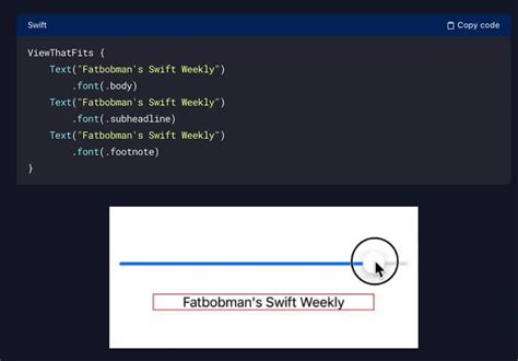 Fatbobman Xu On Linkedin The Viewthatfits Modifier Selects The Most