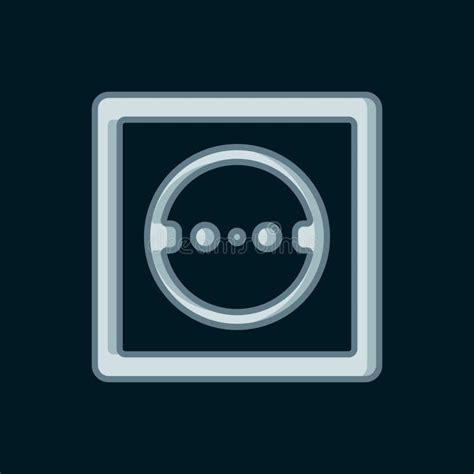 Line Electrical Outlet Icon Isolated On Black Background Power Socket Rosette Symbol Stock