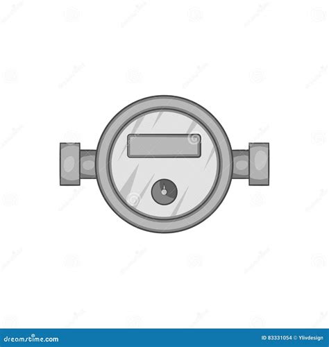Water Meter Icon Black Monochrome Style Stock Vector Illustration Of Industrial Construction