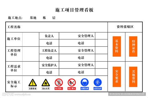 施工项目管理看板设计图 广告设计 广告设计 设计图库 昵图网