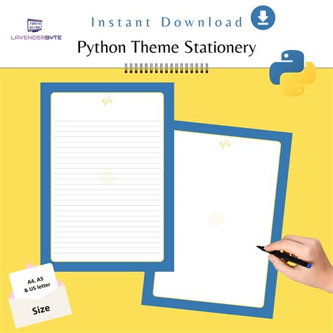 Python Coding Notes Template Programming Algorithm Lined Paper Stationery Printable Computer