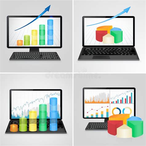Keyboard And Computer Monitor With Growing Bar Graph And Arrow On Screen Analysis Business