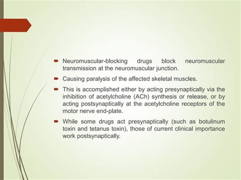 Neuromuscular Blocker Pptx Brain And Nervous System Disorders Diseases And Conditions