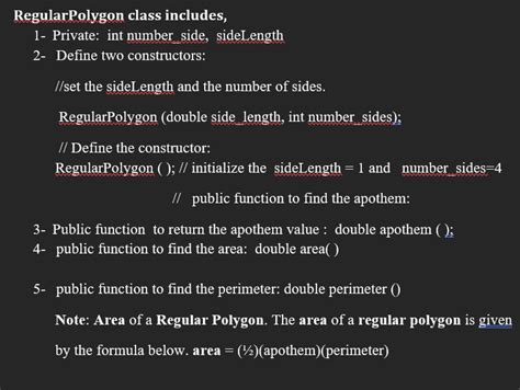 Regularpolygon Class Includes 1 Private Int Number