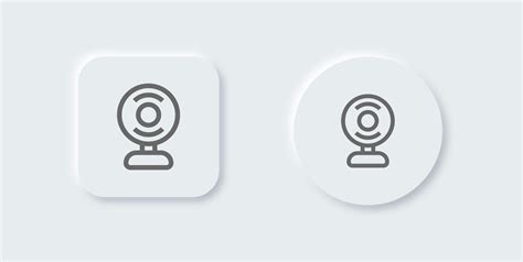 Cctv Line Icon In Neomorphic Design Style Security Signs Vector