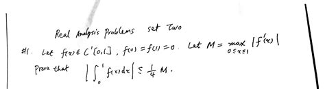 Solved Real Analysis Problems Set Two 1 Let Chegg Com