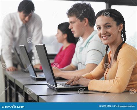 Babes Using Laptops In Computer Class Stock Photo Image Of Melbourne Computer