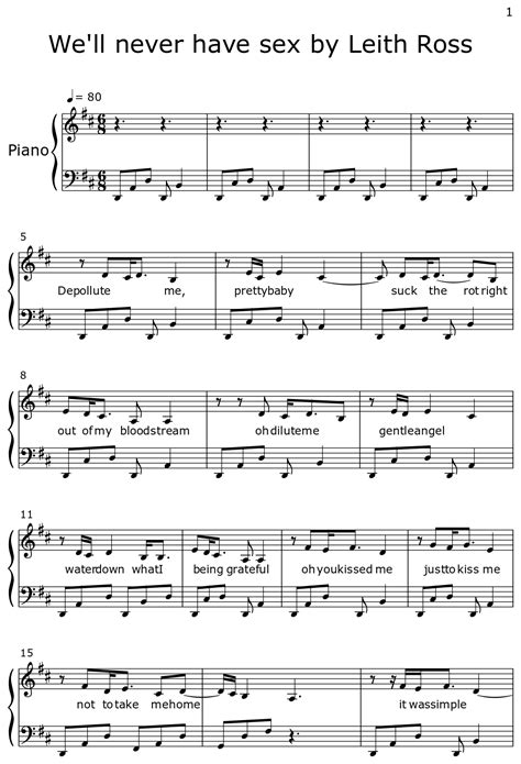 We Ll Never Have Sex By Leith Ross Sheet Music For Piano