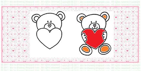 ABC To Drawing Valentine Ideas How To Draw Valentine Teddy Bear