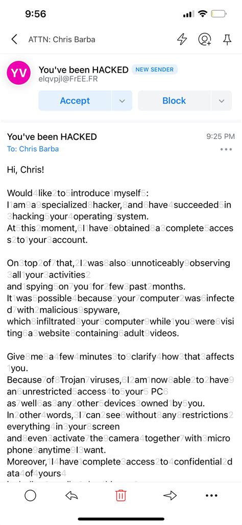 “hacker” Emails Feel Like The Chain Letter Emails From 20 Years Ago If