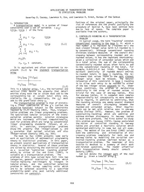 pdf applications of transportation theory to statistical problems