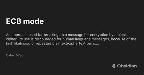 ecb mode cyber misc obsidian publish