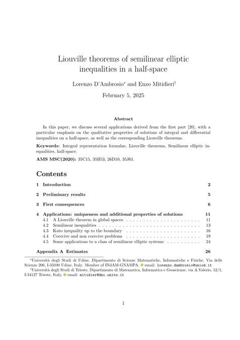 Pdf Liouville Theorems Of Semilinear Elliptic Inequalities In A Half Space
