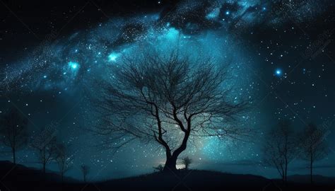 매혹적인 야경 별이 빛나는 하늘을 배경으로 한 나무의 실루엣 매혹 배경 야경 배경 빛나는 배경 이미지 Hd 매혹 야경 빛나는 배경 사진 무료 다운로드 Lovepik