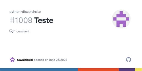 Teste Issue Python Discord Site Github