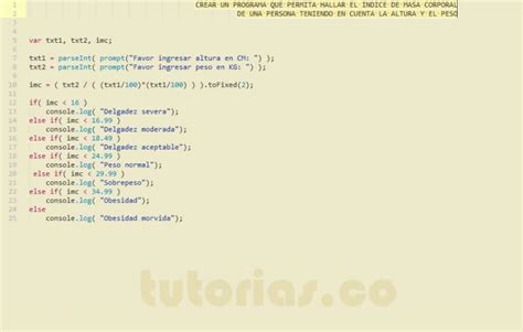 Sentencia If Else Javascript Indice De Masa Corporal