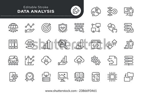 Data Analysis Outline Linear Icons Database Stock Vector Royalty Free 2386693461 Shutterstock