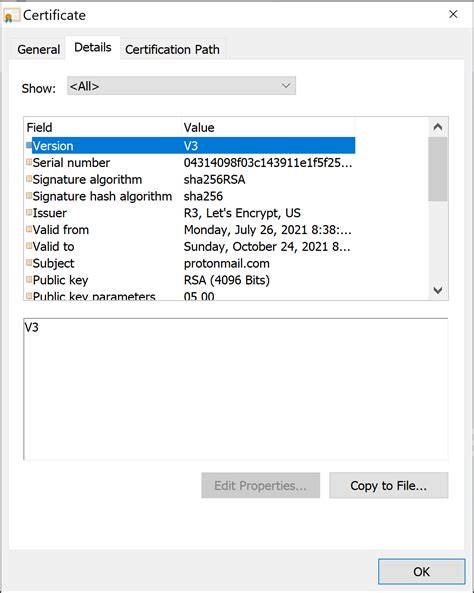 Proton Mails Tlsssl Certificate Proton