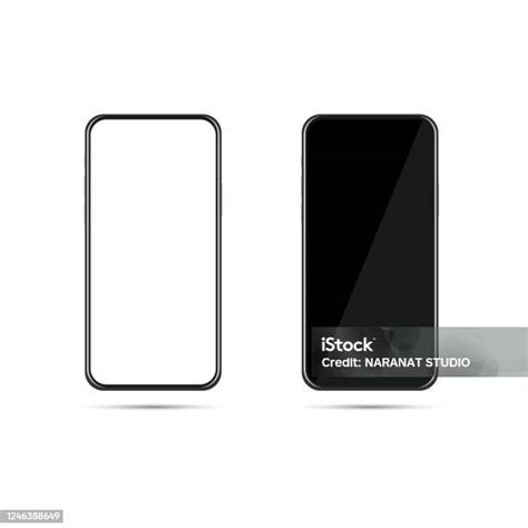 흑백 화면이있는 스마트 폰 흰색 배경에 격리 됨 벡터 일러스트 레이션 Eps 10 개념에 대한 스톡 벡터 아트 및 기타 이미지 개념 개념과 주제 검은색 Istock