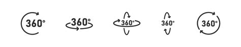 Premium Vector 360 Degree Views Icon Set Signs With Arrows Symbol