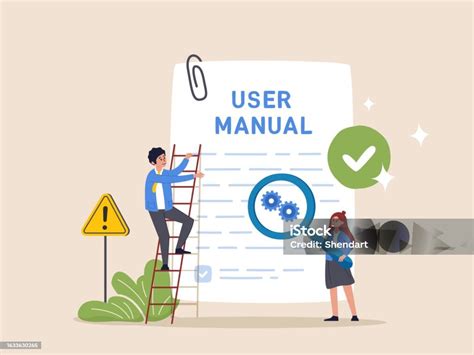 사용자 정보 개념입니다 고객 가이드 기술 문서 사람들은 사용 설명서 책을 읽습니다 관리자 읽기 및 쓰기 가이드 지침 Ui 웹 배너를 위한 플랫 디자인의 벡터 그림 개념에