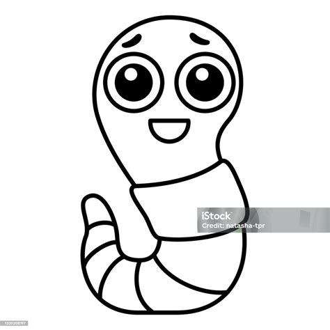 어린이 색칠 공부를위한 곤충색칠 만화 스타일의 재미있는 웜 0명에 대한 스톡 벡터 아트 및 기타 이미지 0명 검은색 곤충 Istock