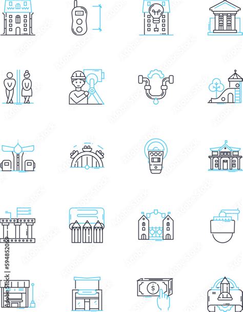 Planners Linear Icons Set Scheduling Calendars Time Management Organization Productivity