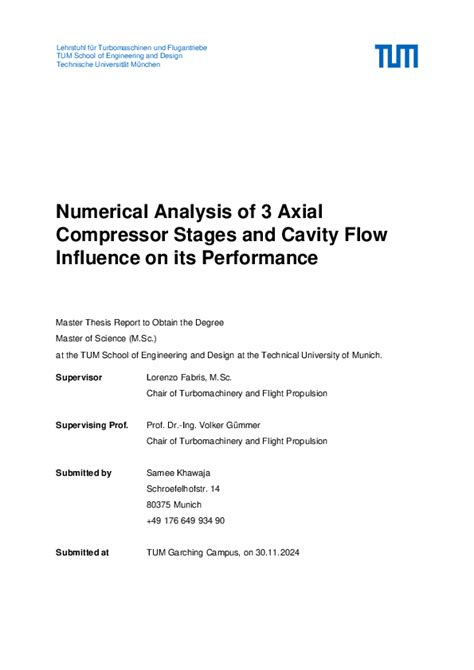 Pdf Numerical Analysis Of 3 Axial Compressor Stages And Cavity Flow Influence On Its Performance