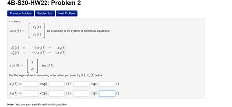 Solved 4b S20 Hw22 Problem 2 Previous Problem Problem List