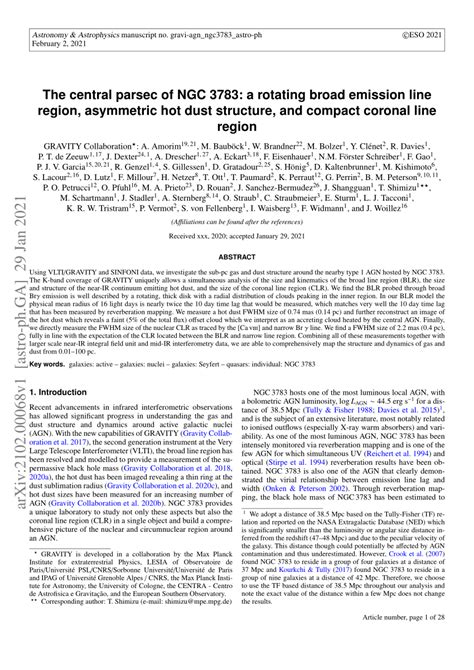 Pdf The Central Parsec Of Ngc 3783 A Rotating Broad Emission Line Region Asymmetric Hot Dust
