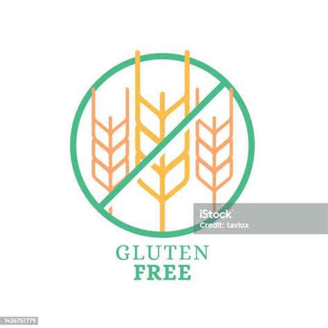 절연 글루텐 프리 아이콘 벡터 디자인 밀 기호가 없습니다 식품 알레르기 제품식이 라벨 앱 및 웹 사이트의 플랫 기호 식품 패키지 또는식이 요법 제품 영양 요소 개념에 대한