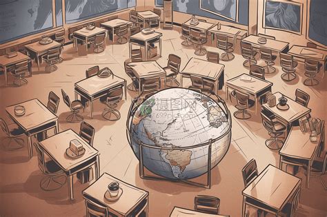 地理研究教室创意插图插画图片下载 正版图片600139472 摄图网