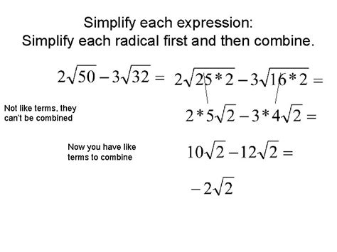 Simplifying Multiplying Rationalizing Radicals Homework Radical Worksheet Perfect
