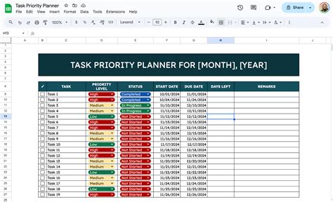 how to build a task priority planner using checkboxes and conditional