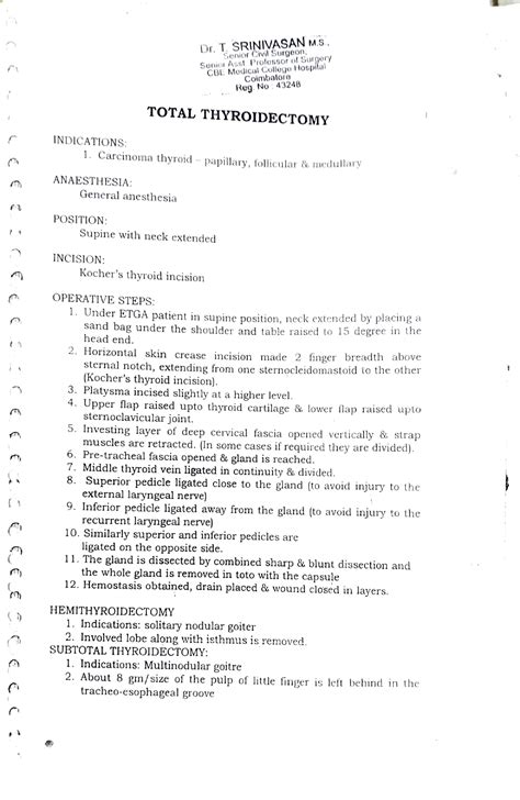Important Sx Steps Useful For Practical Dr T SRINIVASAN MS Senior Civil Surgjoon