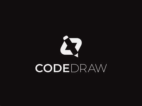 Codedraw Logo Design Black White Simple Subtle Logomark Ui Ux