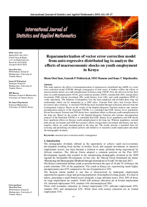 Pdf Vector Error Correction Model