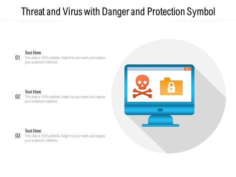 Threat And Virus With Danger And Protection Symbol Ppt Powerpoint