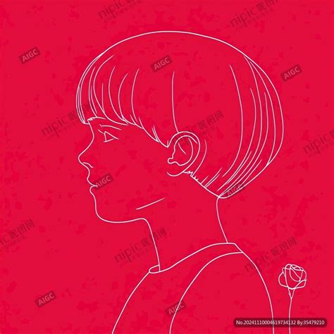 Ai创作图短发姑娘线稿 小女生侧面画头枕胳膊 极简风格头像 红衣女孩头像 短发女孩手绘头像 手绘女性侧脸 简约粗狂线条人物插画 简笔画短发女孩 手绘头像半身 红色线稿 穿红衣的女孩插画 简单