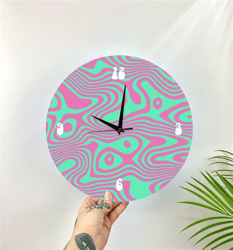 Swirl Pattern Circle Shaped Decorative Clock By Buba Goods