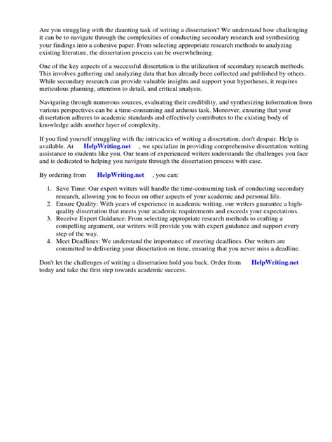 Dissertation Secondary Research Methods Pdf Methodology
