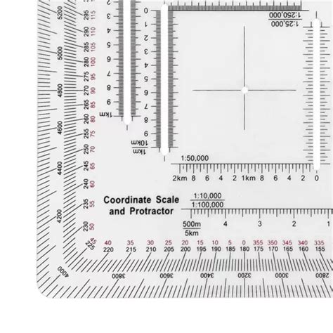 Scale Protractor Land Navigation Protractor Map Protractor Measuring