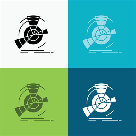 Data Diagram Performance Point Reference Icon Over Various Background Glyph Style Design